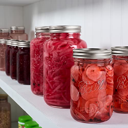 Ball Jar Rose Vintage Regular Mouth Pint Canning Jars, 4 Pack