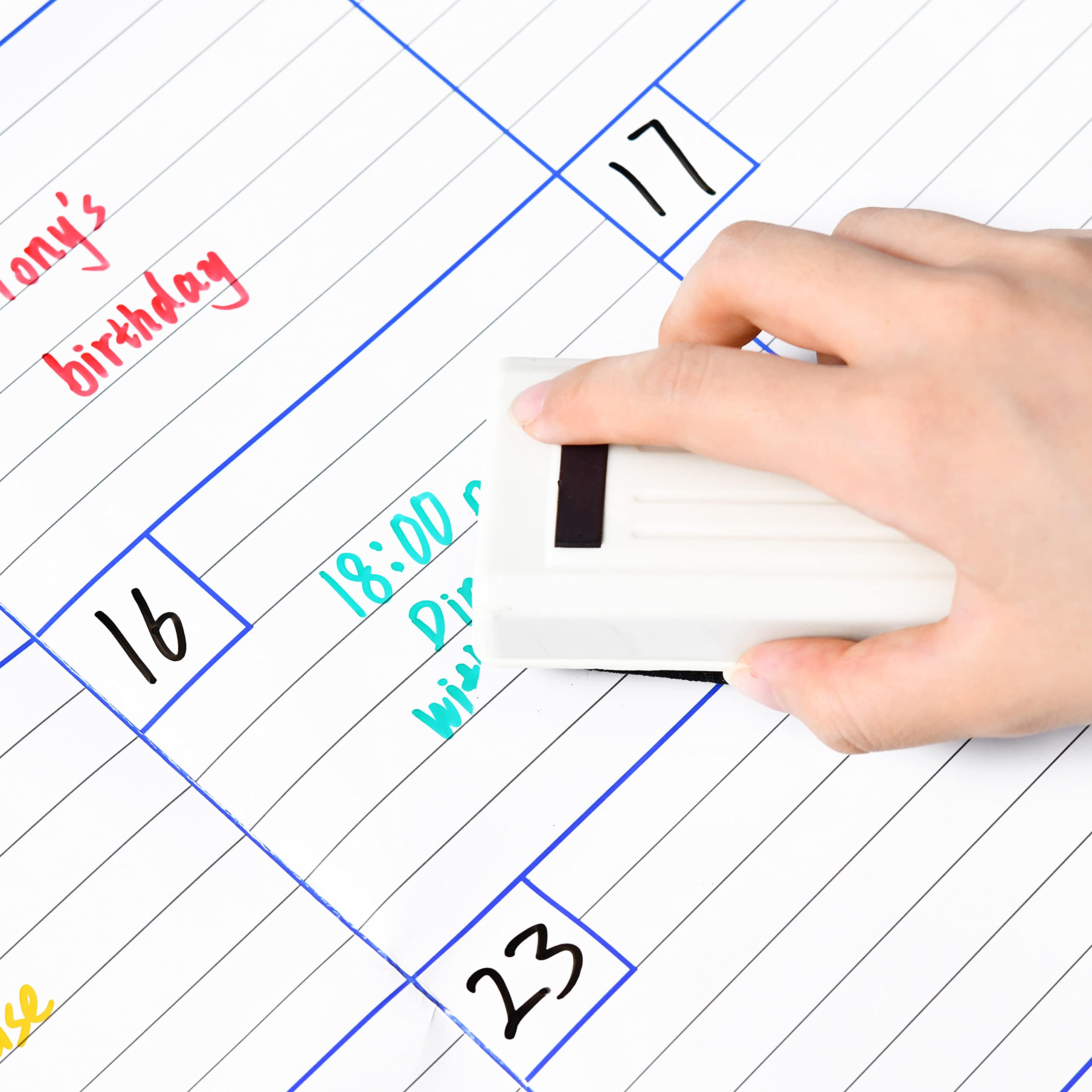 Large Dry Erase Calendar for Wall - Undated 1 Month Wall Calendar, 40" x 30", Erasable & Reusable Laminated White Board Calendar with 8 Round Stickers, Great Layout Wall Calendar Dry Erase for Home, Office and School