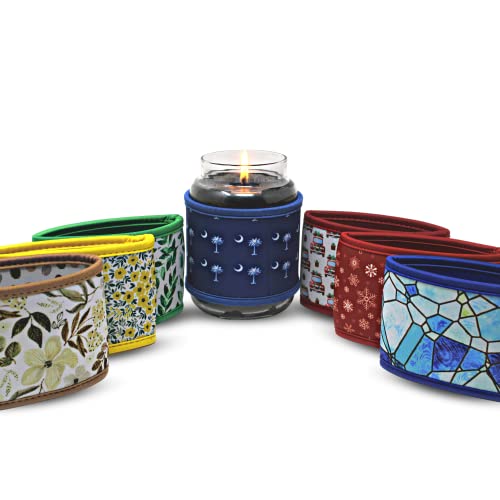 Soft Neoprene Candle Cozy for Standard 18 oz Candle Jar - Stained Glass