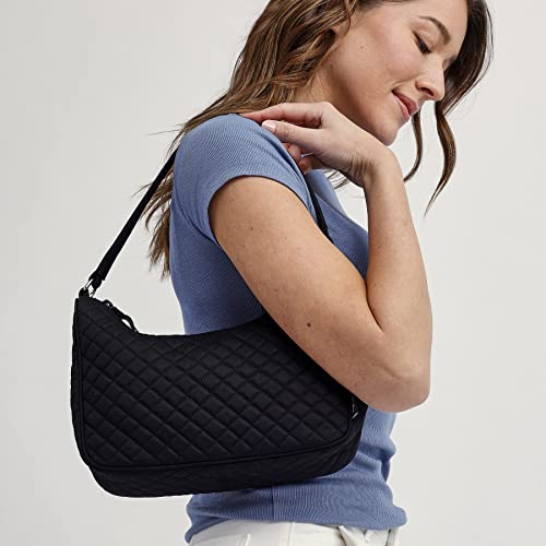 Vera Bradley Women's Cotton Frannie Crescent Crossbody Purse, Bees Navy - Recycled Cotton, One Size