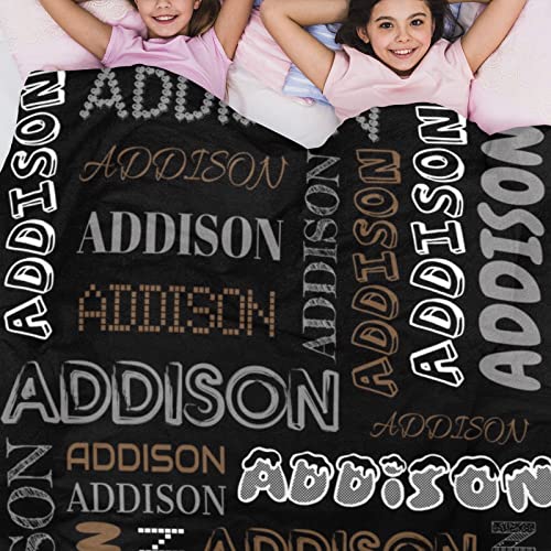 Seamaid Personalized Blanket with Name Custom Baby Blanket for Boy Girl Customized Name Blankets for Adults Custom Name Gifts for Christmas Thanksgiving Birthday Valentines Day (60''x80'')