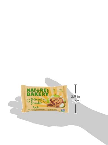 Nature's Bakery Oatmeal Crumble Bars, Apple, Real Fruit, Vegan, Non-GMO, Breakfast bar, 1 Box With 6 Packs, 6 Count