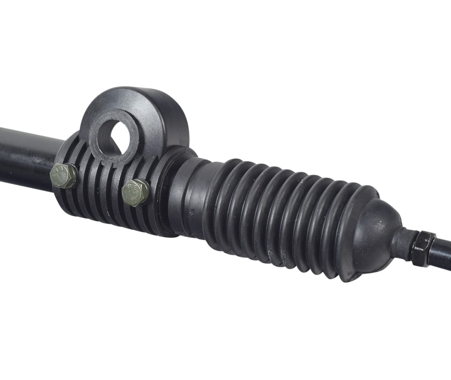 AlveyTech Steering Gear Assembly for Coleman KT196 96cc 6.5 Hp Go-Kart - Replacement Parts Kit Includes Gearbox, 17.8" Steel Shaft, Tie Rod (2), Ball Joint (2), and Rubber Boots, Also fits CK196-T
