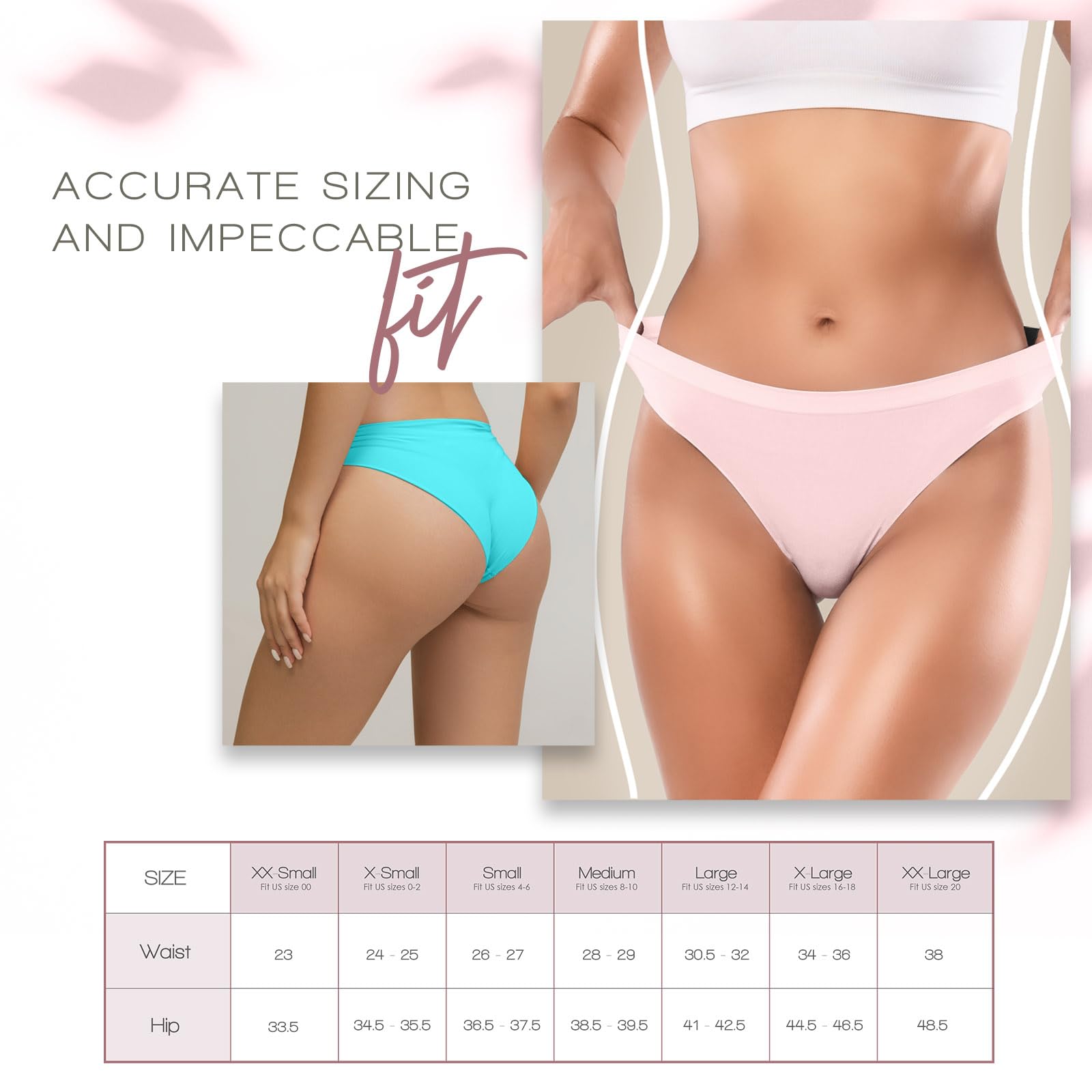 Alyce Ives Intimates Seamless Bikini Underwear for Women, 12 Pack No Show Panties, Laser Cut, Invisible under Yoga Pants