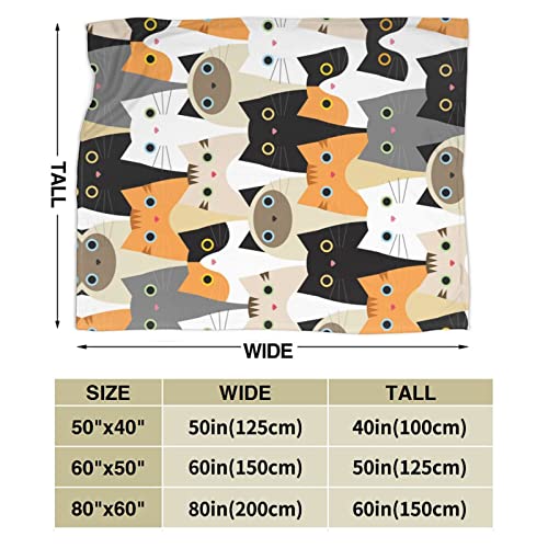 Cat Blanket Warming Gifts Super Soft Throw Blanket Flannel Cozy for Loved One Home Decor for All Season 50"X40"