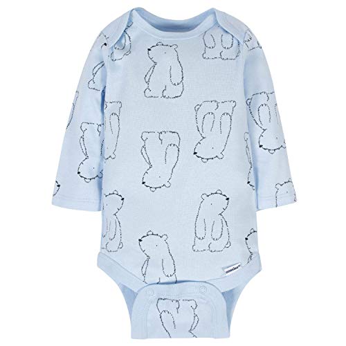 Gerber Baby Boys' 6-Pack Long-Sleeve Onesies Bodysuit, Bear, 0-3 Months