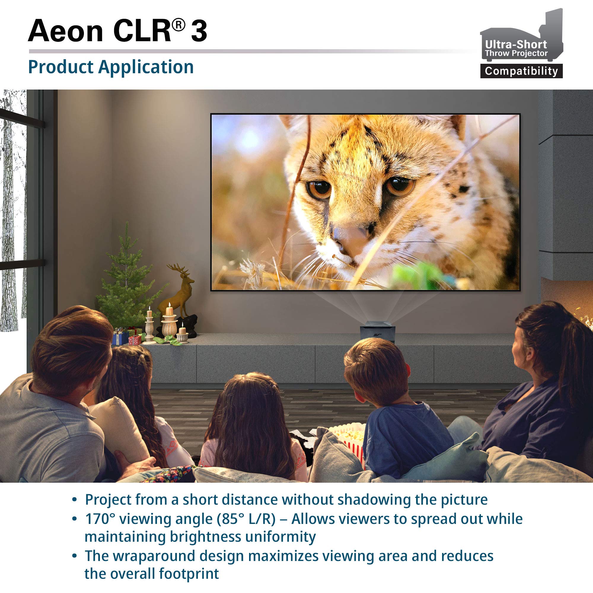 Samsung SP-LSP9T 130" The Premiere 4K Smart Laser Short-Throw with a Elite Screens AR123H-CLR3 123" Aeon Edge-Free CLR 3 Series Projector Screen (2021)