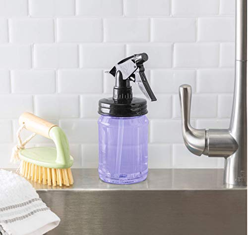 Jarmazing Products Mason Jar Sprayer – Black – With 16 Ounce Plastic Mason Jar - Two Pack!