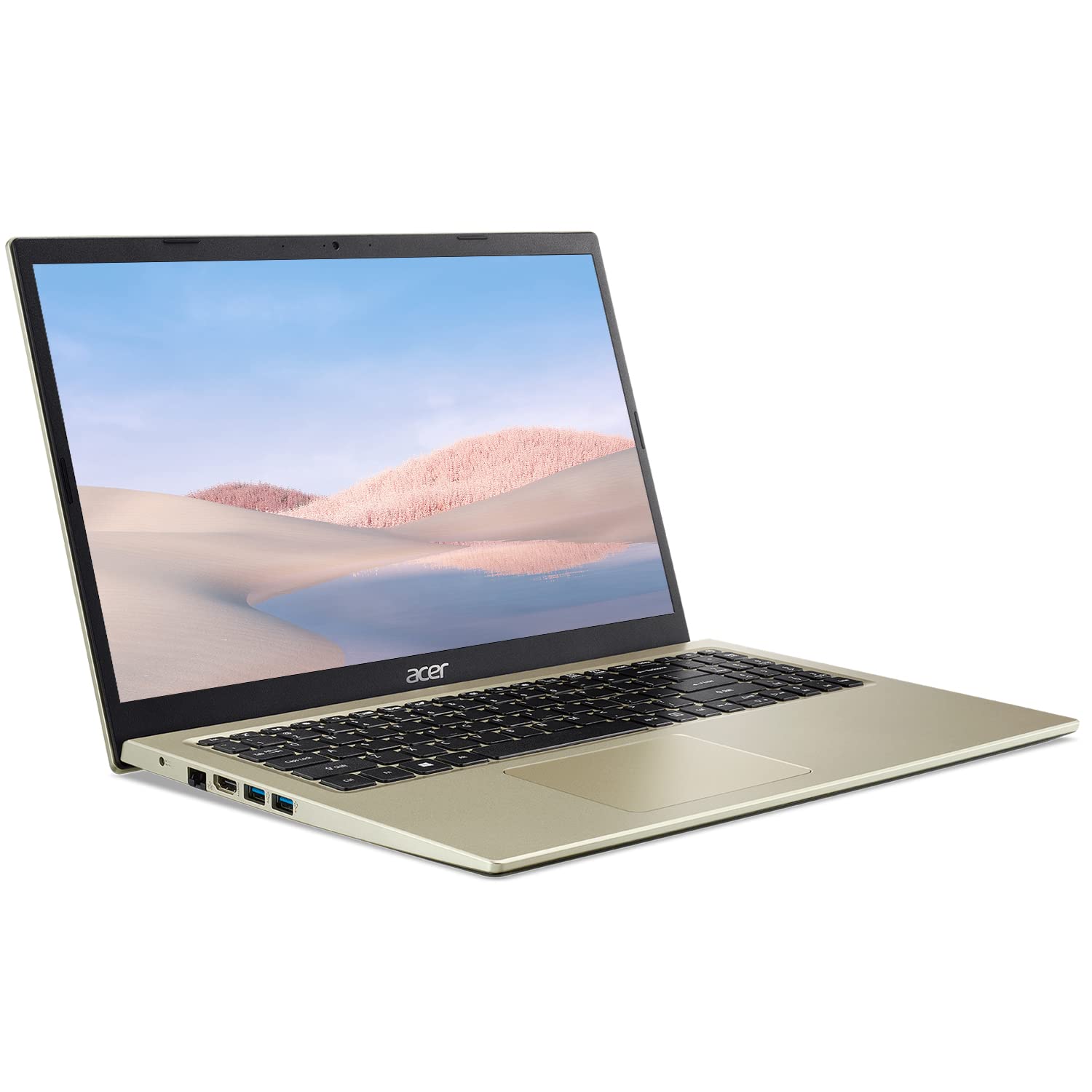 Acer Aspire Thin and Light Laptop, 15.6" FHD Display, Intel Celeron Dual-Core N4500 Processor, 8GB RAM, 256GB SSD, Webcam, WiFi, HDMI, Bluetooth, Windows 11, Safari Gold + One Year Office365
