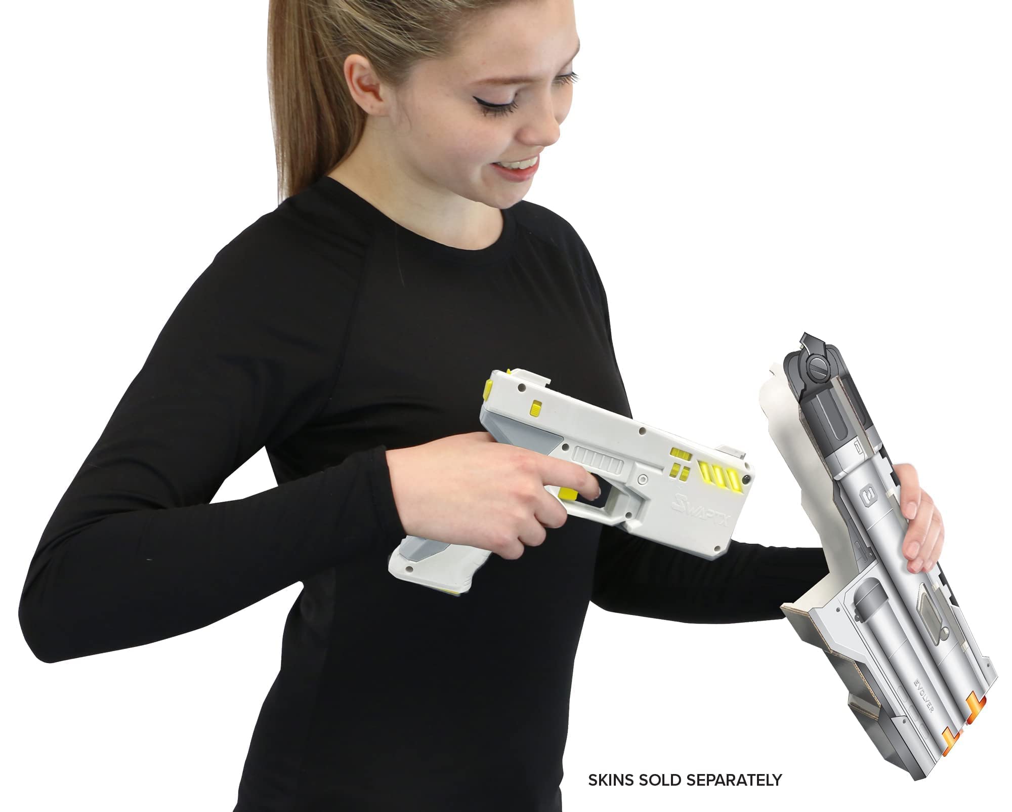 Evolver Laser Tag Gun with Headset Sensors | 2 Player Set | Backyard Royale Bundle | Swap Skins to Transform Your Blaster | The Only Swappable Skin Laser Tag System | Brought to You by Swaptx