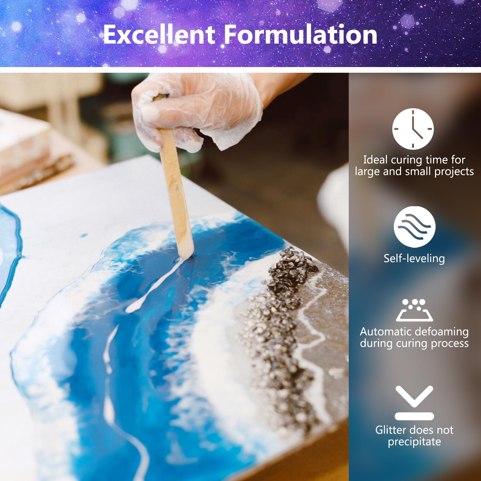 Epoxy Resin 68OZ - Crystal Clear Epoxy Resin Kit - No Yellowing No Bubble Art Resin Casting Resin for Art Crafts, Jewelry Making, Wood & Resin Molds(34OZ x 2)