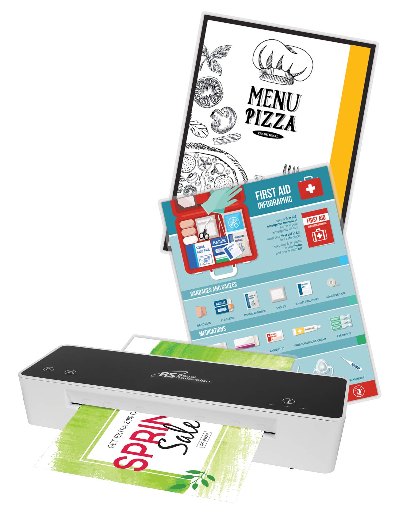 Royal Sovereign 3 Mil Thermal Laminating Pouches, 100 Pack, Menu Size, 18" x 12" x 0.6" Inches, Clear Gloss (RF03MENU0100)