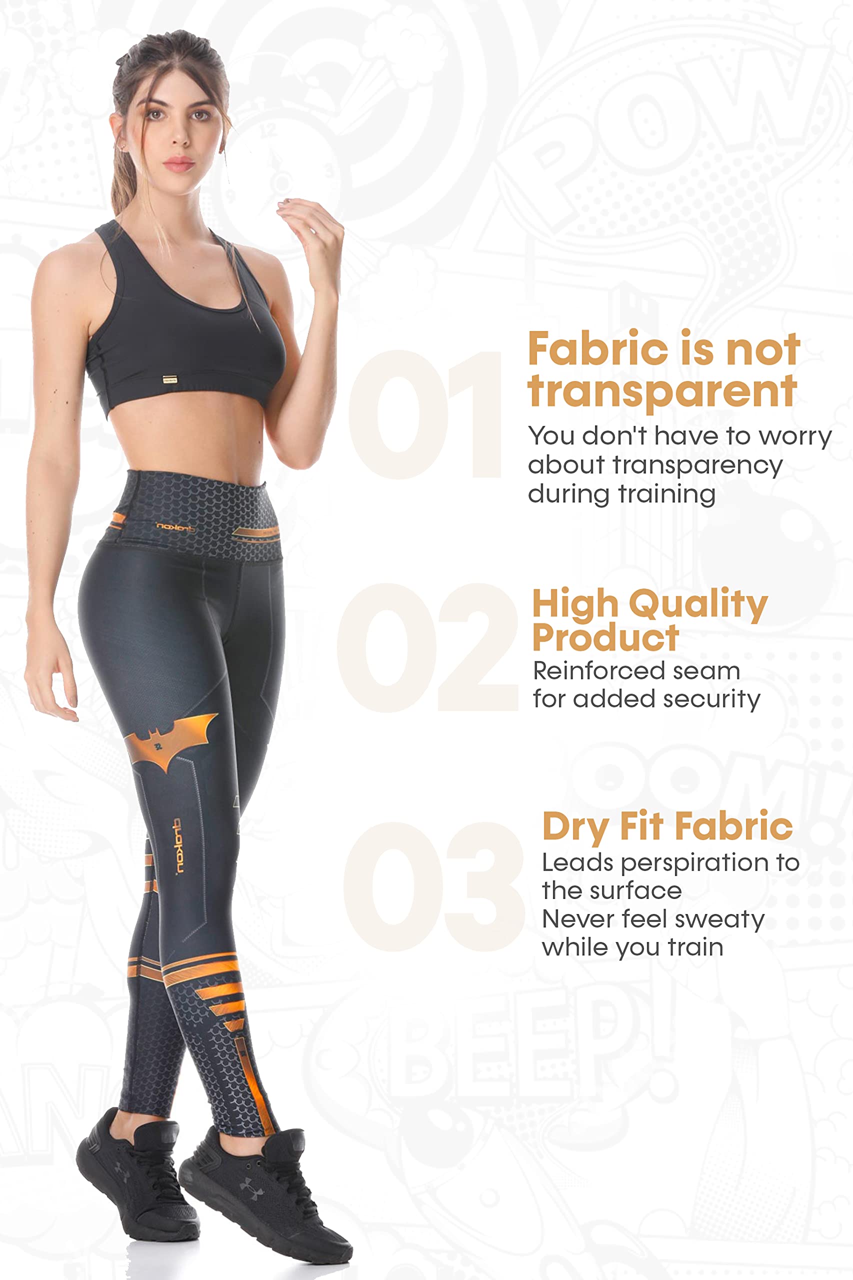 Active4U Drakon Wear Compression Leggings Pants for Women Drakon (Bat)