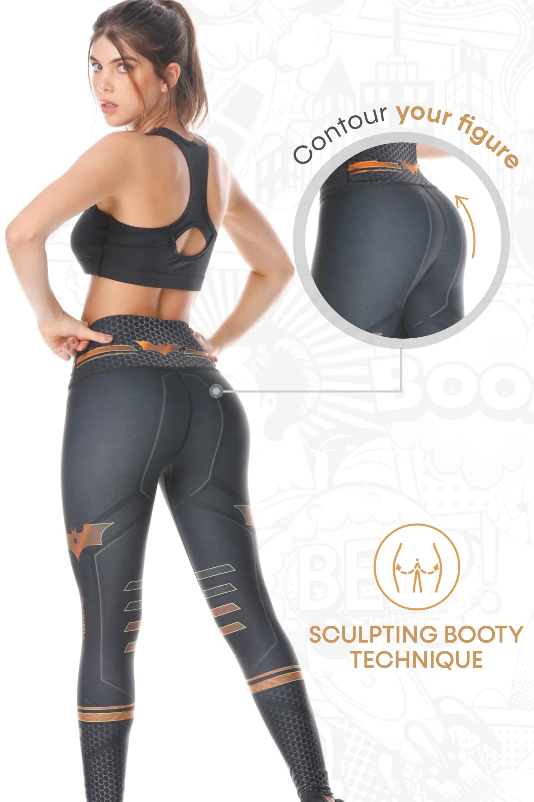 Active4U Drakon Wear Compression Leggings Pants for Women Drakon (Bat)