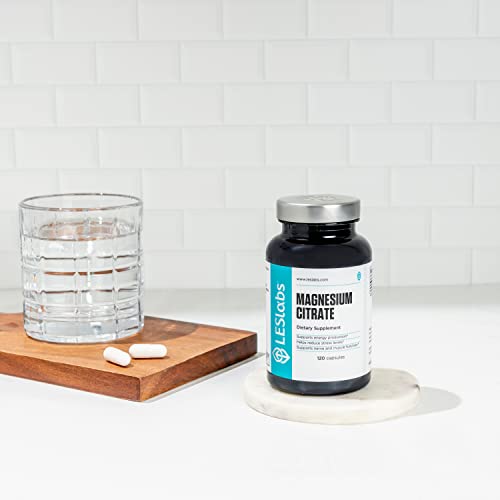 LES Labs Magnesium Citrate β Stress Relief, Restful Sleep, Heart Health, Metabolism, Nerve & Muscle Function β 750mg β Non-GMO Supplement β 120 Capsules