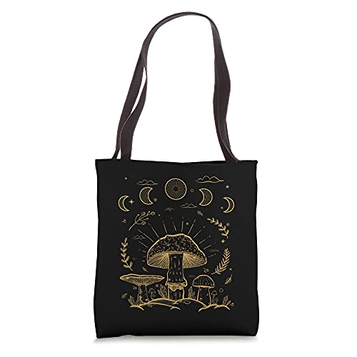 Goblincore Aesthetic Dark Academia Cottage Mushroom Pagan Tote Bag
