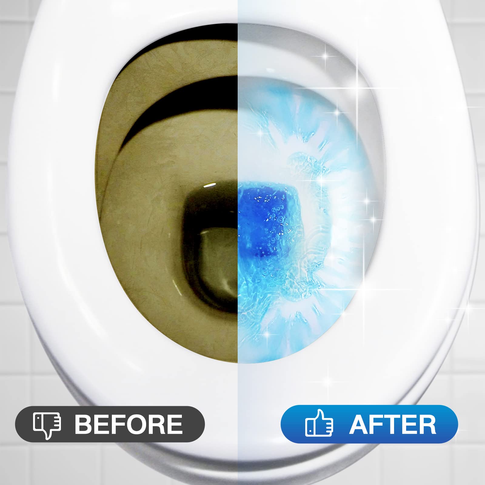 Vacplus Toilet Bowl Cleaners, Ultra-Clean Toilet Cleaners for Deodorizing & Descaling, Long-Lasting Blue Toilet Bowl Cleaner Tablets with Sustained-Release Technology Against Tough Stains (20 PACK)