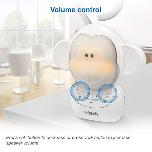 VTech BC8211 Myla The Monkey Baby Sleep Soother with a White Noise Sound Machine Featuring 5 Soft Ambient Sounds, 5 Calming Melodies & Soft-Glow Night Light, 1 Count (Pack of 1)
