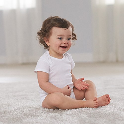 Gerber Baby 8-Pack Short Sleeve Onesies Bodysuits, Solid White, 3-6 Months