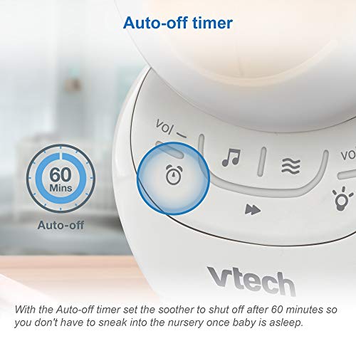 VTech BC8211 Myla The Monkey Baby Sleep Soother with a White Noise Sound Machine Featuring 5 Soft Ambient Sounds, 5 Calming Melodies & Soft-Glow Night Light, 1 Count (Pack of 1)