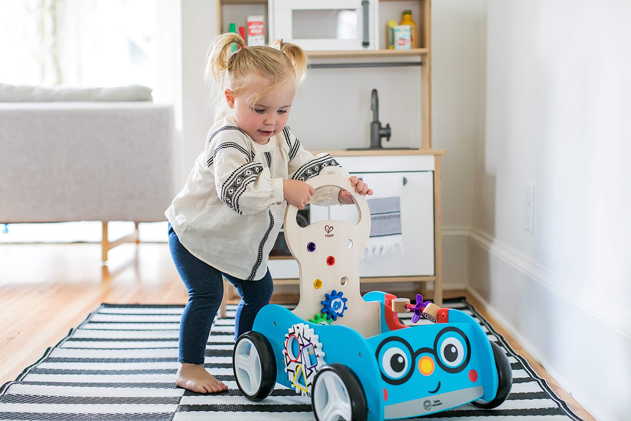 Baby Einstein Discovery Buggy Wooden Activity Walker & Wagon, Ages 12 Months +