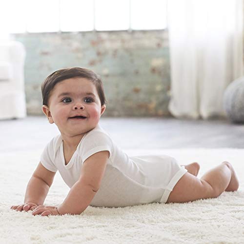 Gerber Baby 8-Pack Short Sleeve Onesies Bodysuits, Solid White, 3-6 Months