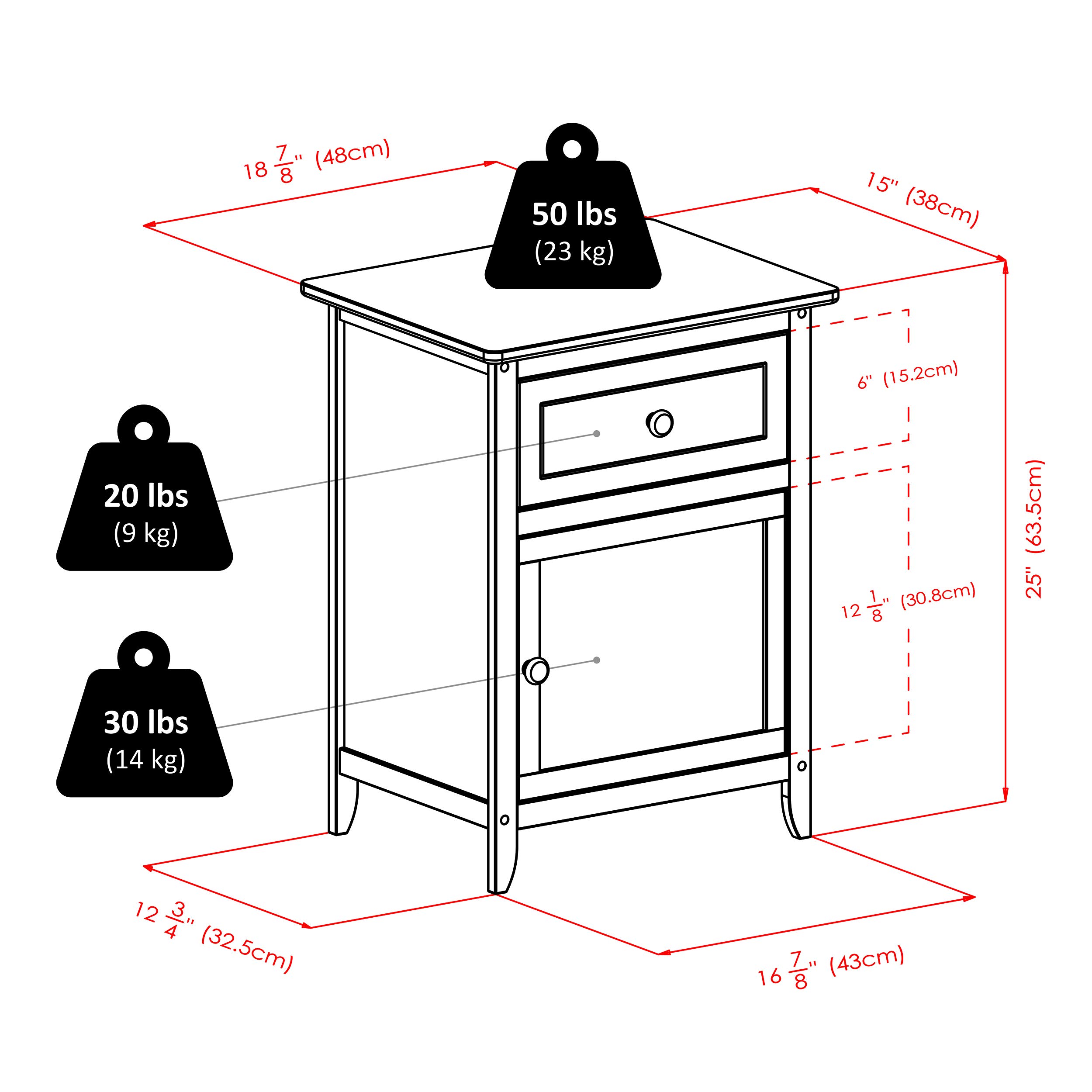 Winsome Eugene Accent Table, 18.9 inches, Espresso