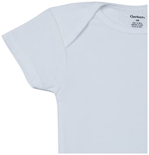Gerber Baby 8-Pack Short Sleeve Onesies Bodysuits, Solid White, 3-6 Months