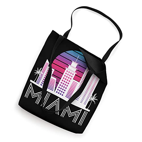 Retro Miami Cityscape Skyline Vintage 80s Beach Souvenir Tote Bag
