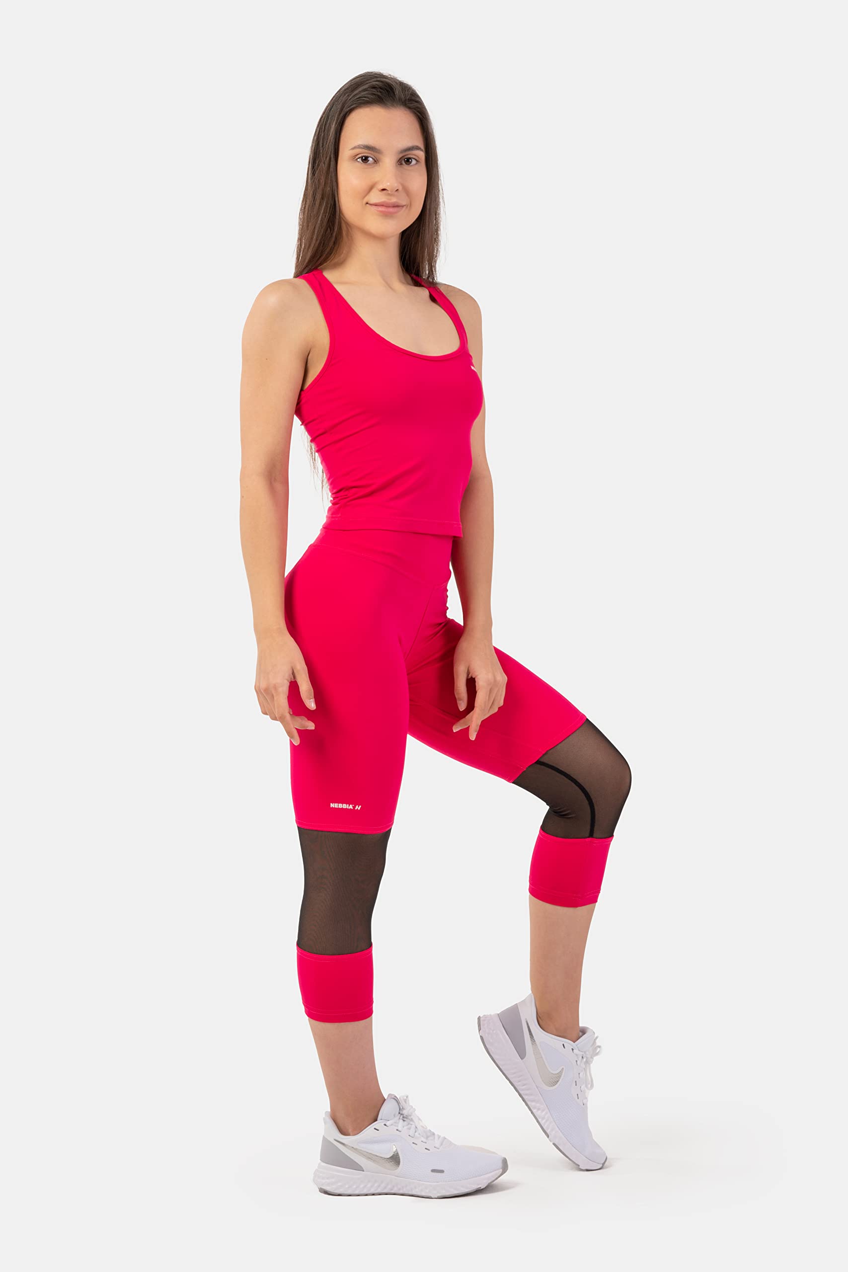 NEBBIA Sporty Slim-Fit Crop Tank Top 422 Pink