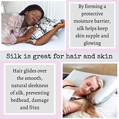 Celestial Silk 100% Silk Pillowcase for Hair Zippered Luxury 25 Momme Mulberry Silk Charmeuse Silk on Both Sides of Cover -Gift Wrapped- (Standard, Black)