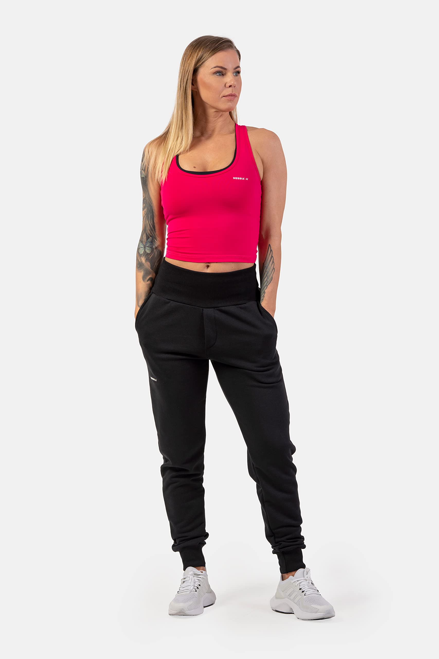 NEBBIA Sporty Slim-Fit Crop Tank Top 422 Pink