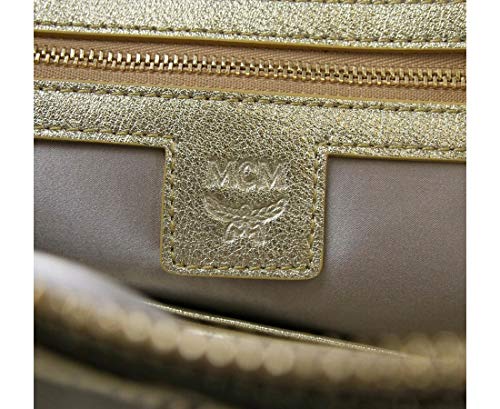 MCM Women's Munichi Gold Metallic Leather Medium Pouch Wristlet MYZ9SKL02DA001