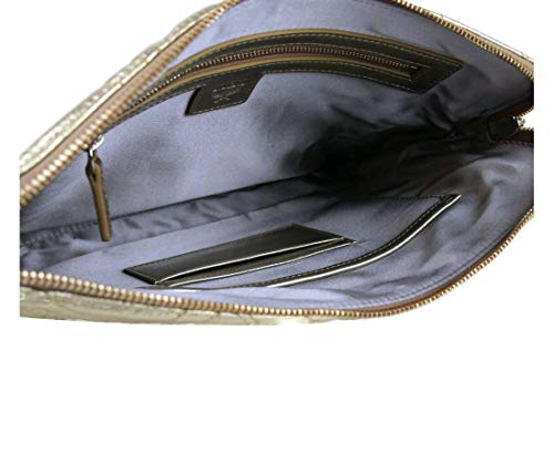 MCM Women's Munichi Gold Metallic Leather Medium Pouch Wristlet MYZ9SKL02DA001