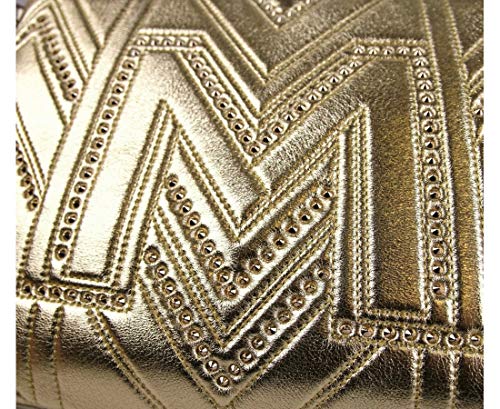 MCM Women's Munichi Gold Metallic Leather Medium Pouch Wristlet MYZ9SKL02DA001