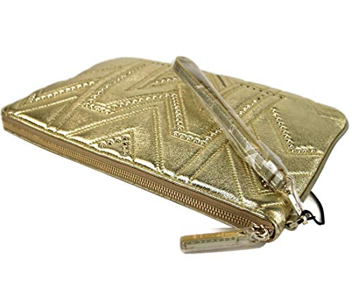 MCM Women's Munichi Gold Metallic Leather Medium Pouch Wristlet MYZ9SKL02DA001