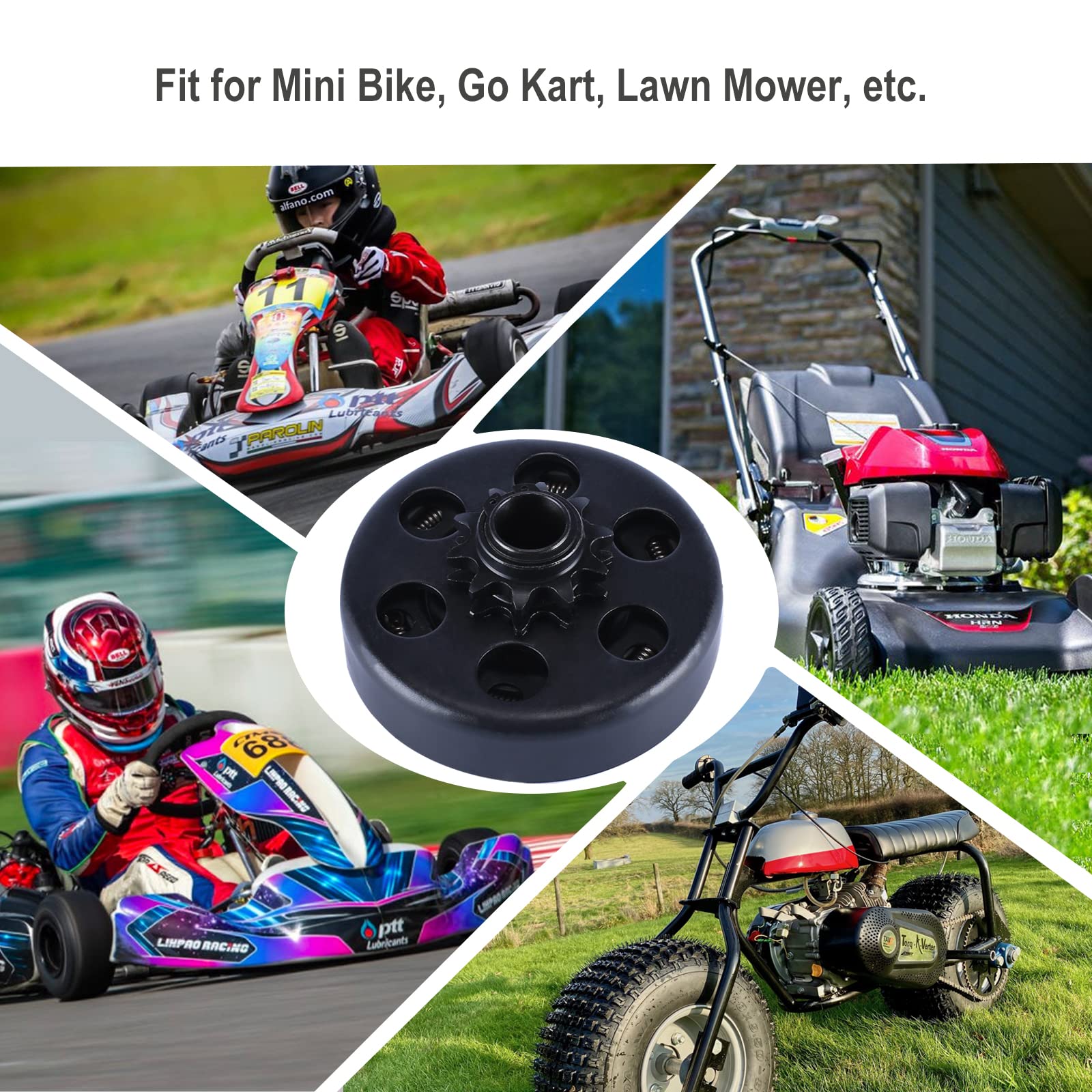 BATONECO Centrifugal Clutch 3/4" Bore 10 Tooth with #40/41 420 Chain Fits for predator 212CC 2-6.5 HP Small Engine, Commonly used on Go Karts Mini Bike and Fun Kart Lawnmower