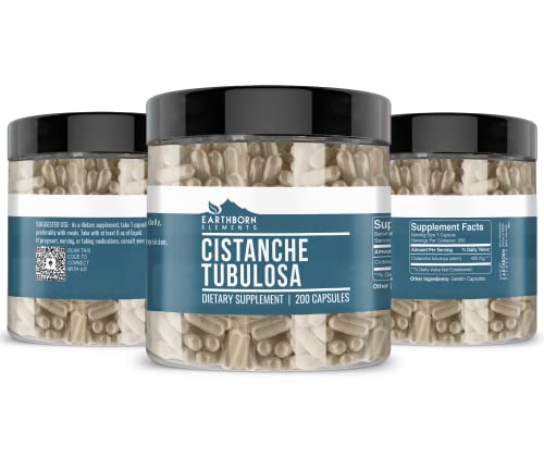 Earthborn Elements Cistanche Tubulosa (200 Capsules) Pure, No Fillers or Additives, Lab Verified