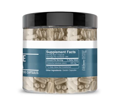 Earthborn Elements Cistanche Tubulosa (200 Capsules) Pure, No Fillers or Additives, Lab Verified