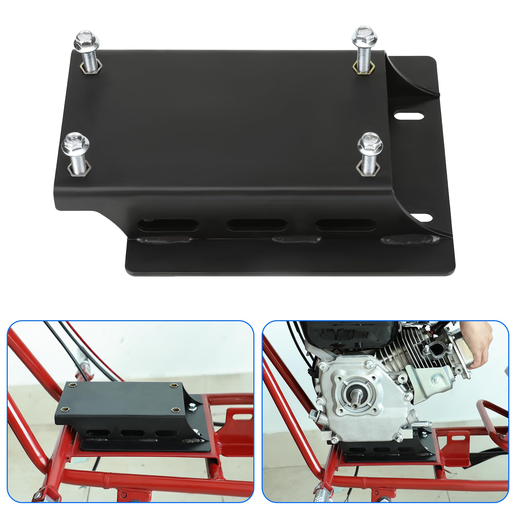 YOXUFA Torque Converter Motor Engine Riser Plate Kit Replacement for Predator 212cc 224cc 196cc 6.5hp Coleman CT200U BT200X Baja Warrior Massimo MB200 GX160 GX200 Engine Mini Bike Go Kart Parts