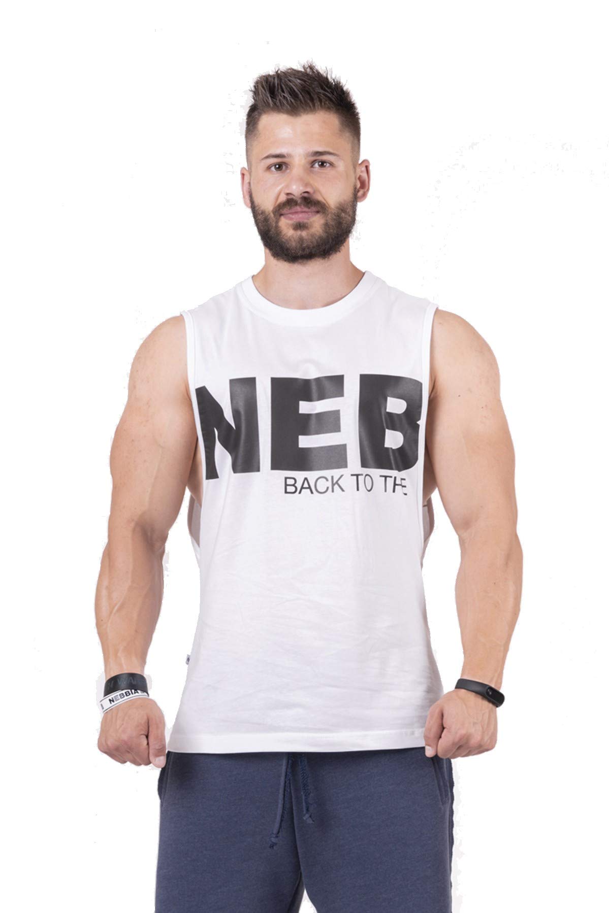 NEBBIA Back to The Hardcore Tank Top 144 White
