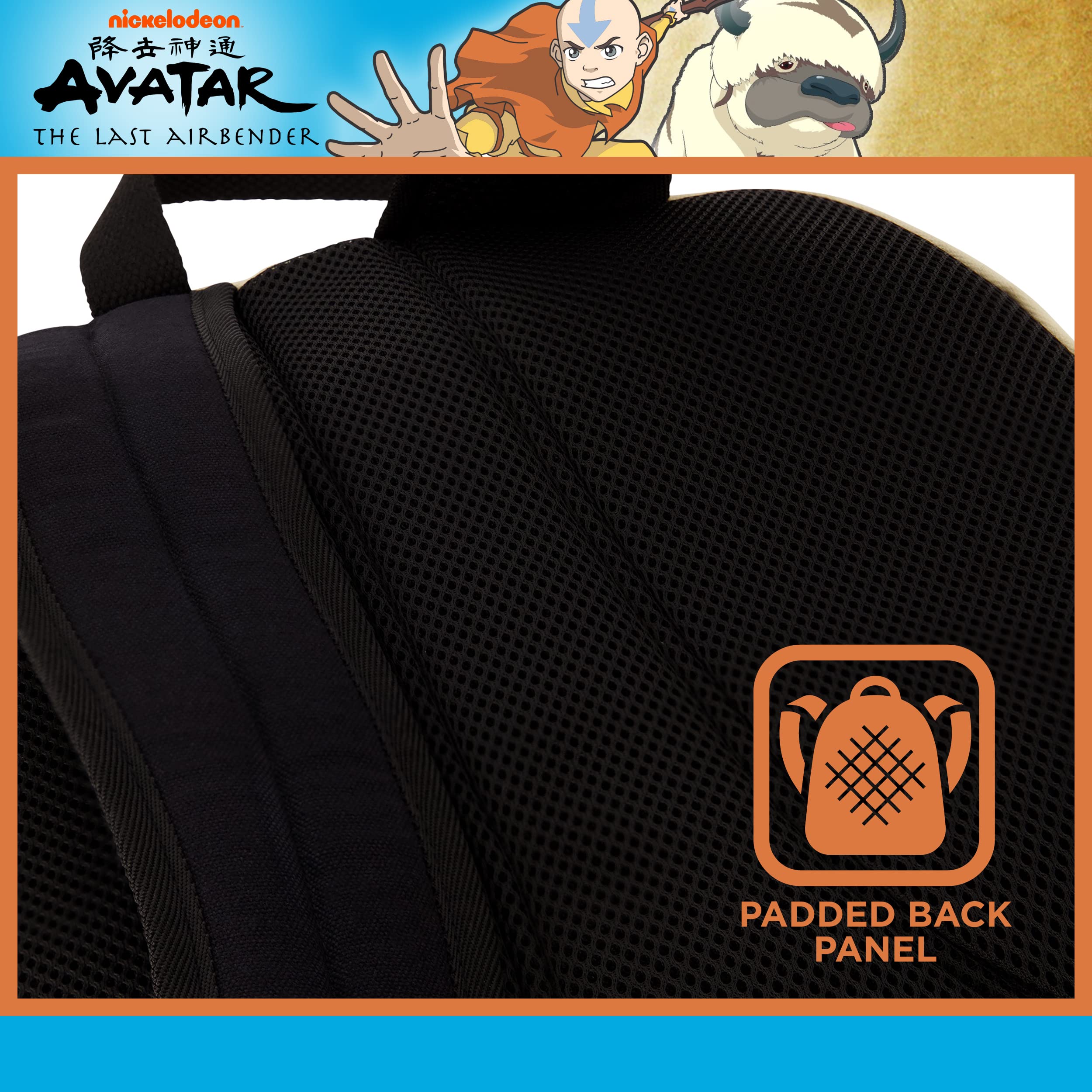 Concept One Avatar The Last Airbender 13 Inch Sleeve Laptop Backpack, Appa Yip Yip Padded Computer Bag for Commute or Travel, Multi, Brown