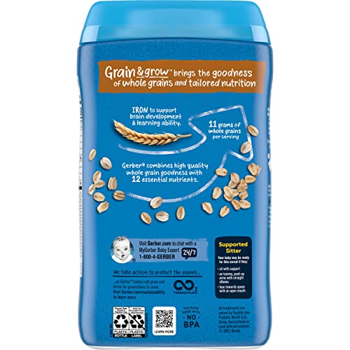 Gerber Baby Cereal 1st Foods, Supported Sitter, Grain & Grow, Oatmeal, 16 Ounce