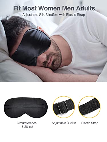 Luxtude Eye Mask for Sleeping, 1OO% Mulberry Silk Sleep Mask, Super Soft Satin Sleep Mask, Satin Eye Masks for Sleeping Blockout, Blindfold, Night Mask, Eye Cover, Eye Shades for Women Men, 2 Pack