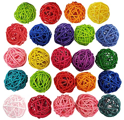 Decorative Rattan Ball, Used for Bowl Center Piece, Bird Toy, Table Decoration, 24PCS Rattan Decorative Bough Ball, Spherical Bowl Filler, vase Filler, Home Decoration