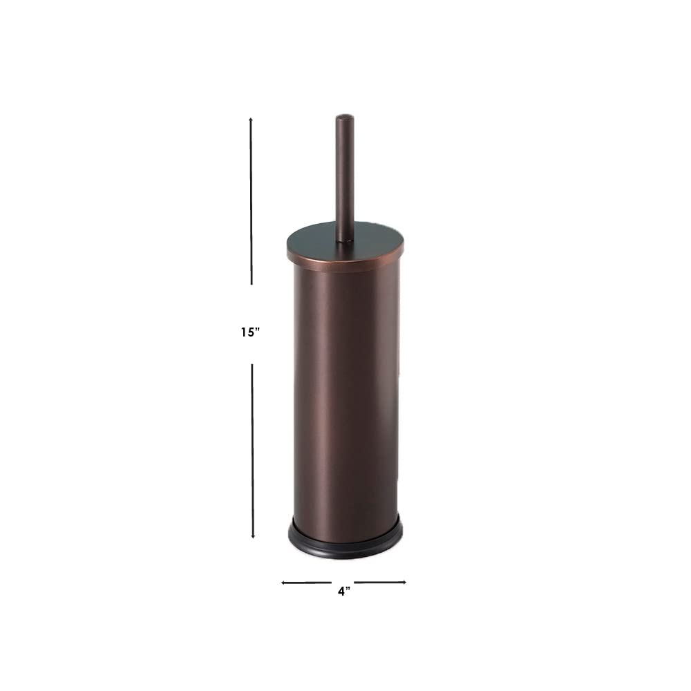 Home Basics Toilet Bowl Brush with Holder For Bathroom Storage, Bronze