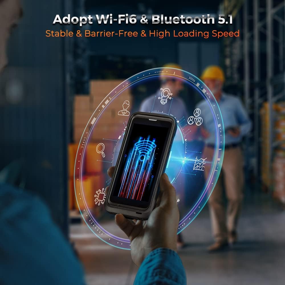2023 Android Barcode Scanner with Pistol Grip, Android 11, Wi-Fi 6 MUNBYN Mobile Computer Handheld Rugged PDA 5.5" Data Terminal SE4710 Zebra Scanner Bluetooth GPS 1D/2D/QR Barcode Scanner Collector