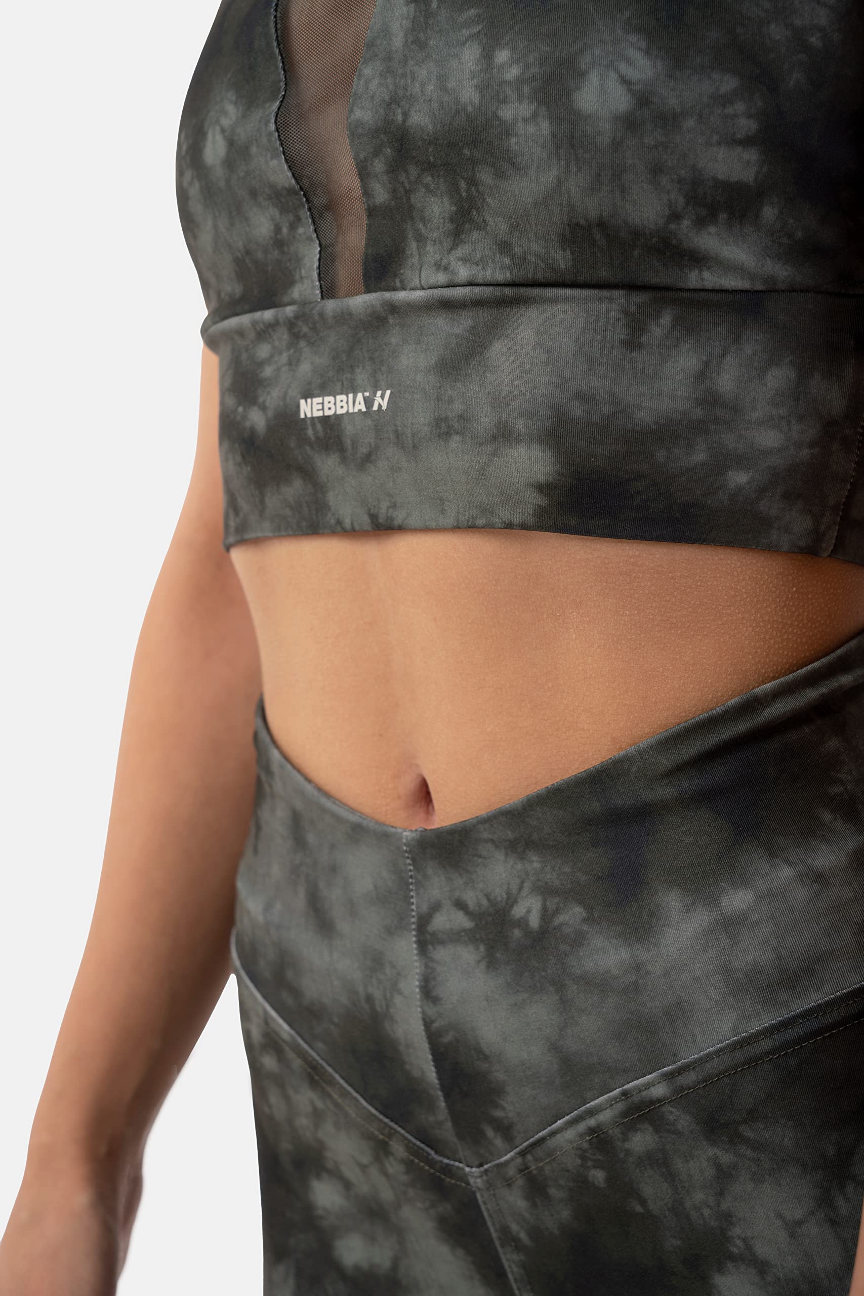 NEBBIA ECO Camo Green Mesh Leggings Breathe 400