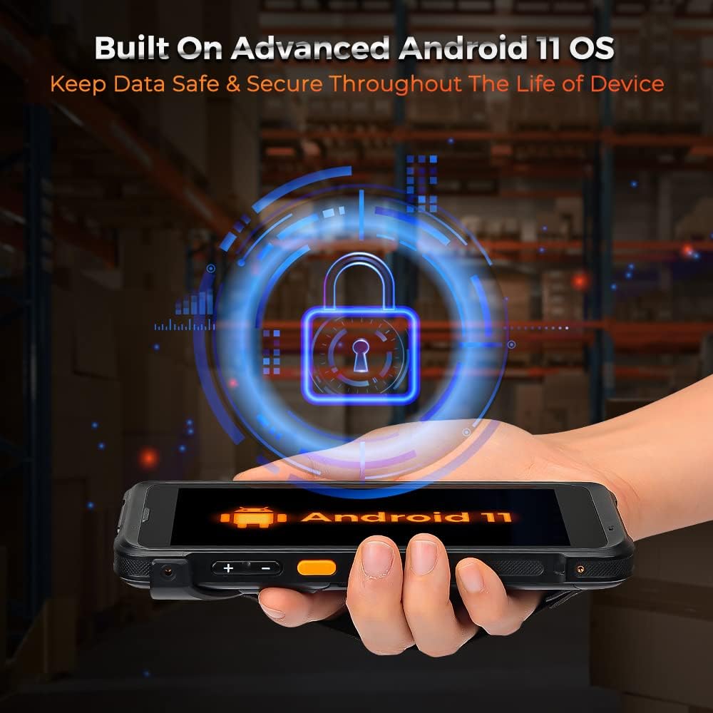 2023 Android Barcode Scanner with Pistol Grip, Android 11, Wi-Fi 6 MUNBYN Mobile Computer Handheld Rugged PDA 5.5" Data Terminal SE4710 Zebra Scanner Bluetooth GPS 1D/2D/QR Barcode Scanner Collector