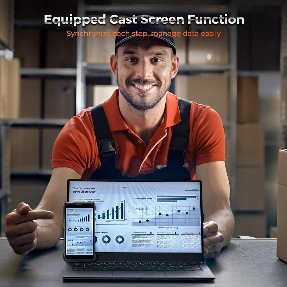 2023 Android Barcode Scanner with Pistol Grip, Android 11, Wi-Fi 6 MUNBYN Mobile Computer Handheld Rugged PDA 5.5" Data Terminal SE4710 Zebra Scanner Bluetooth GPS 1D/2D/QR Barcode Scanner Collector